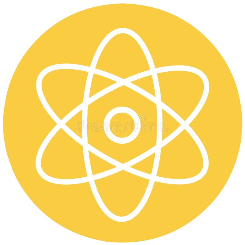 Flat Design Atom Icon. Vector Stock Vector - Illustration of technology ...