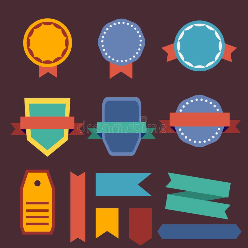 Flat Design Badges Collection. Modern Style Stock Illustration ...