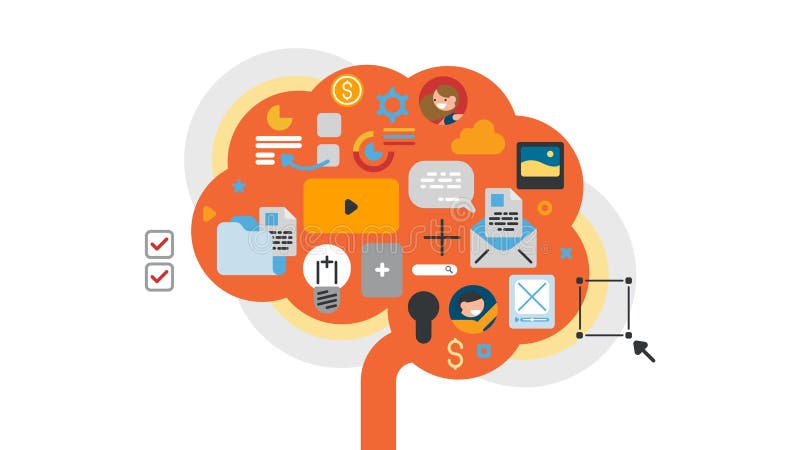 Flat Design Banner of Education, Learning Process, Brainstorming ...