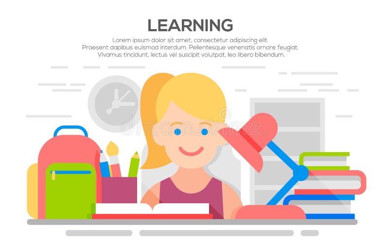 Learning process,education stock vector. Illustration of asian - 134089798