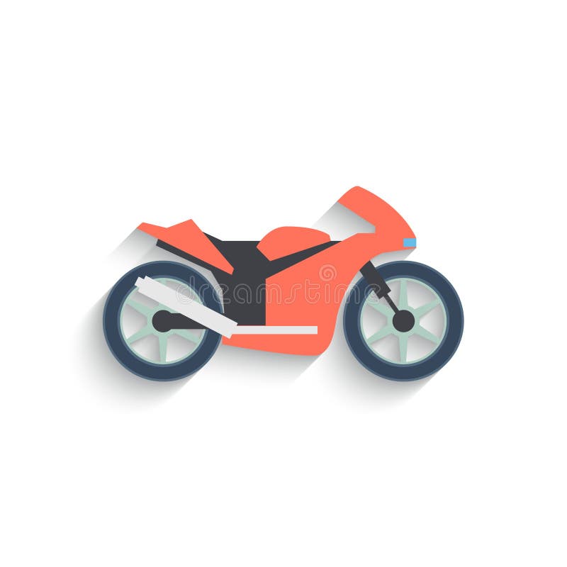 Flat Design Bike Isolated on White Background. Vector Stock Vector ...