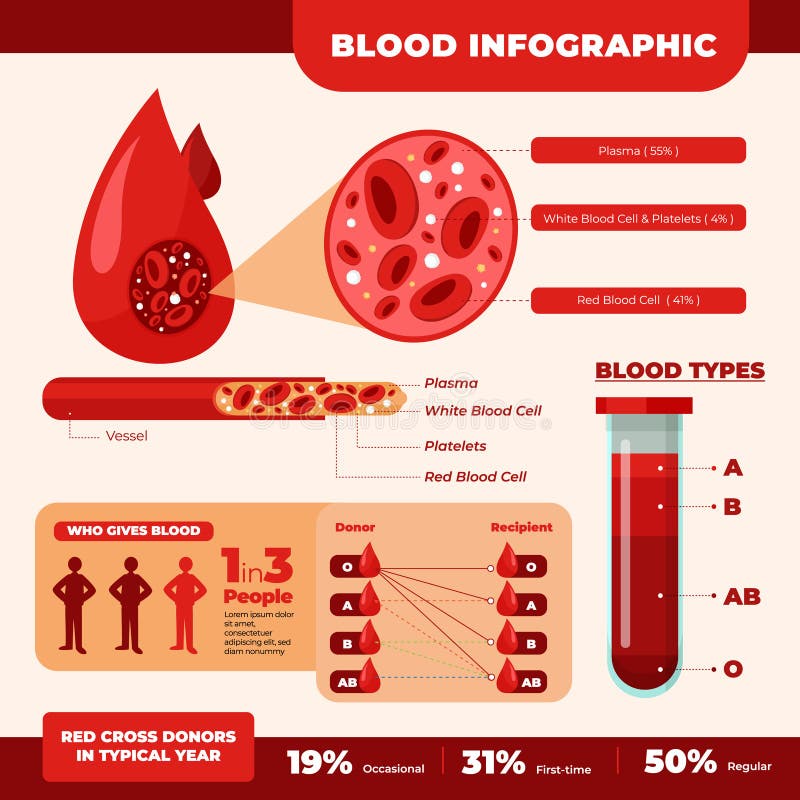 Blood infographic stock vector. Illustration of equipment - 123215702