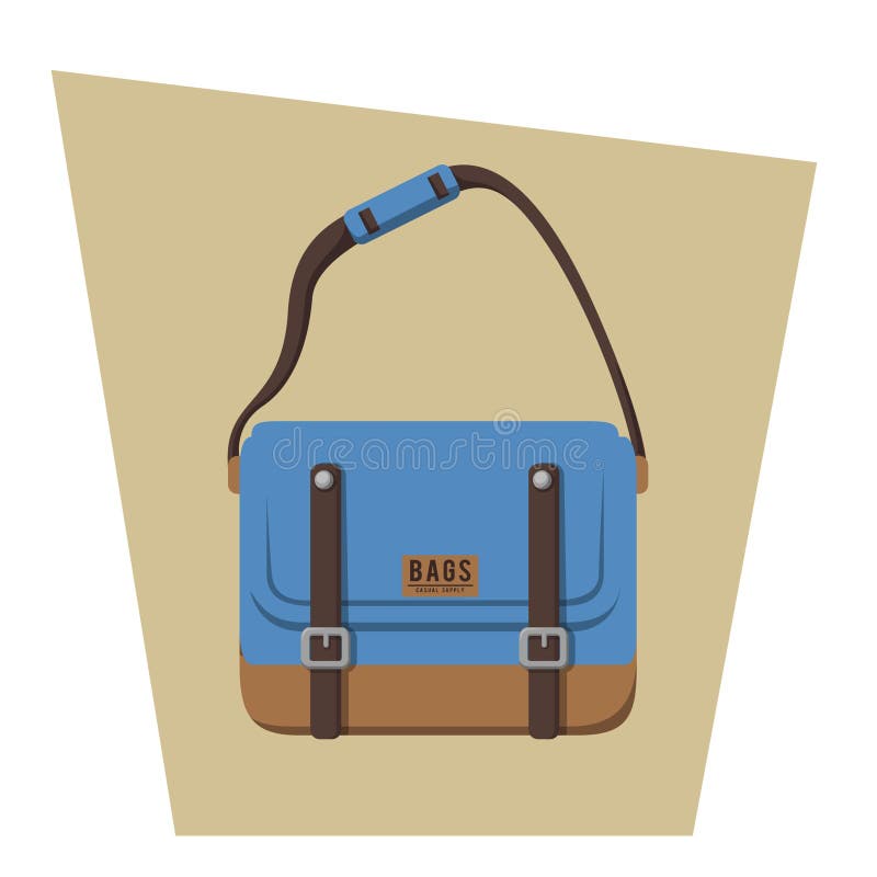 Flat Design Blue Bags Color Illustration Stock Vector - Illustration of ...