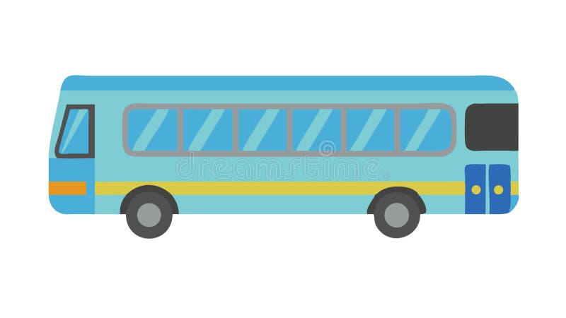 Flat Design Blue Bus Public Transit Icon, Vector Design Generative AI ...