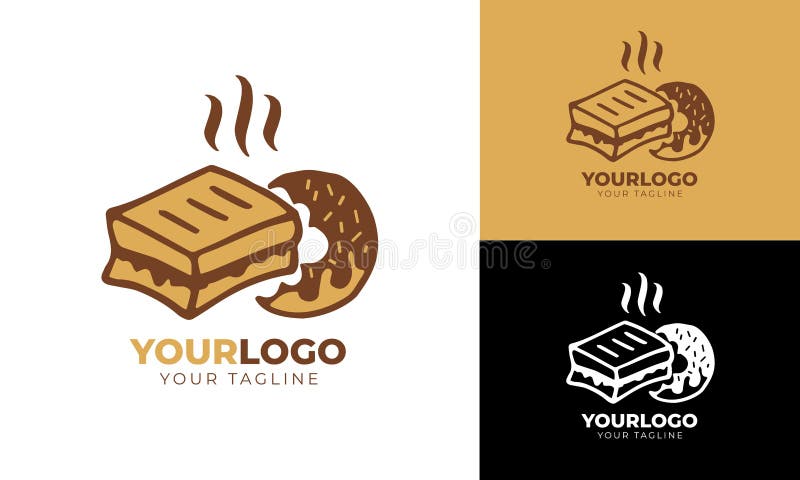 Flat Design Bread and Donuts Logo Template Stock Vector - Illustration ...