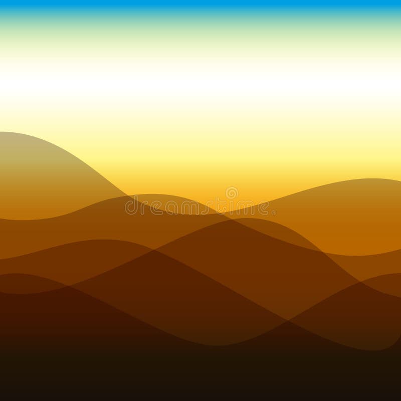 Flat Design Brown Waves or Hills on Landscape Stock Vector ...