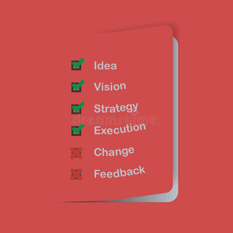 Flat Design Business Concept Sheet with Check List Stock Vector ...