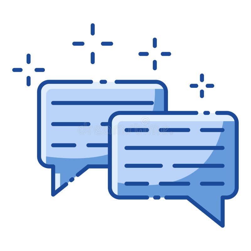 Chat Message People Conversation Icon Blue Tone Vector Premium ...