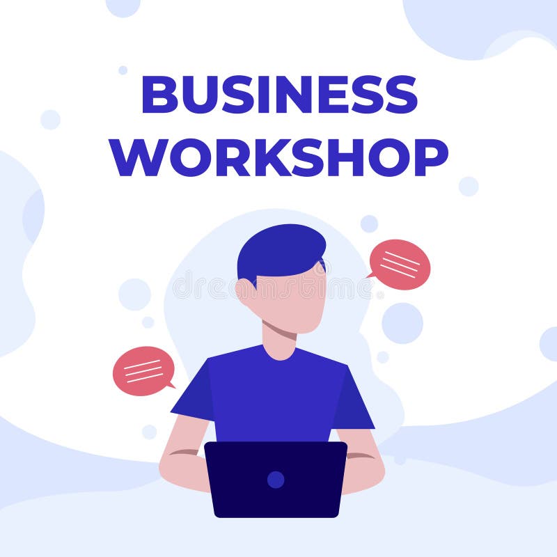 Flat Design Business Workshop Template Design Vector Illustration Stock ...