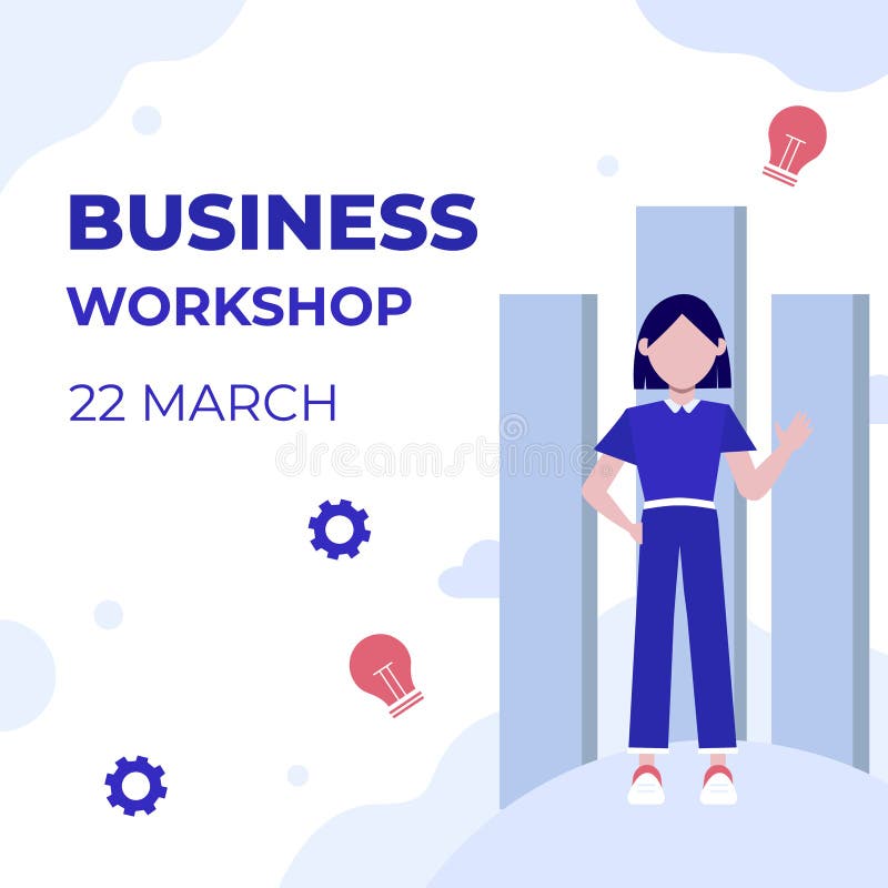 Flat Design Business Workshop Template Design Vector Illustration Stock ...
