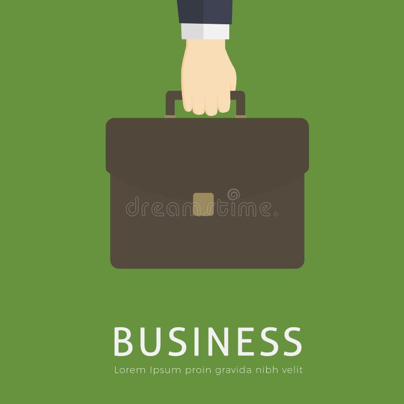 Flat Design of Businessman Holding a Briefcase Stock Vector ...