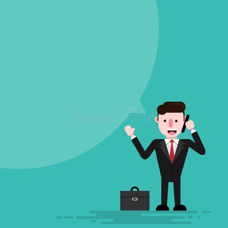 Flat Design Businessman Talking Stock Vector - Illustration of business ...