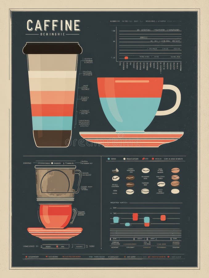Flat Design Caffeine Label Decoding Chart with Vibrant Colors and ...