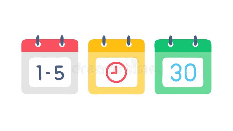 Calendar Simple Design Vector Date Template Month Stock Illustrations ...