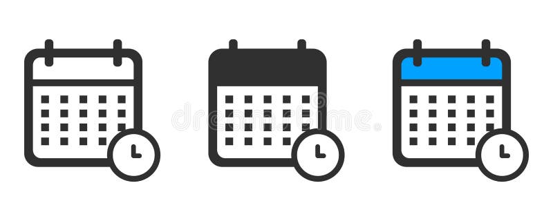 Flat Design Calendar Icon Set. Vector Illustration. Stock Vector ...