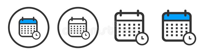 Flat Design Calendar Icon Set. Vector Illustration. Stock Vector ...