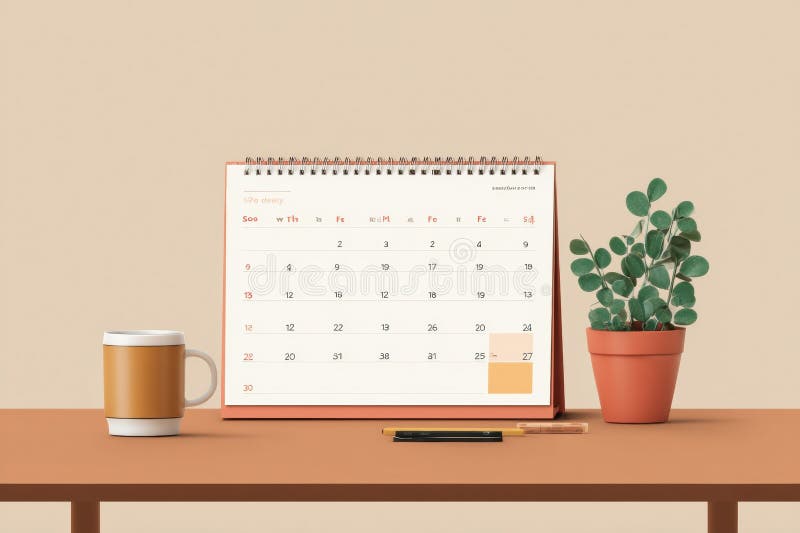 Clean Flat Design of a Calendar Highlighting Caffeine-Free Days with a ...