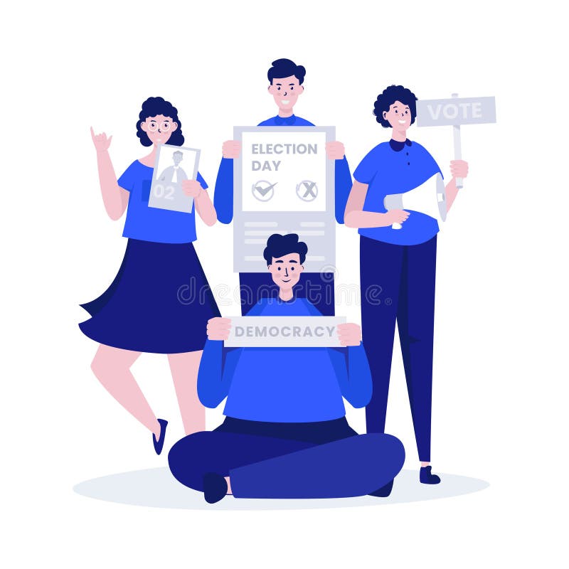 A Campaign Candidate Team for Election Day Stock Vector - Illustration ...