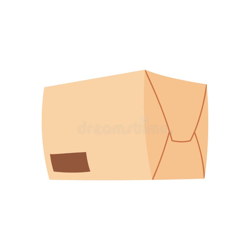Flat Design Cartoon Cardboard Package Illustration. Delivery Element ...