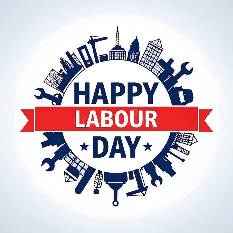 Flat Design Celebrates Labour Day with Tools and Industrial Icons Stock ...