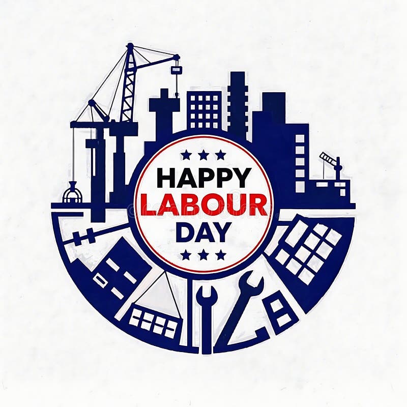 Flat Design Celebrates Labour Day with Tools and Industrial Icons Stock ...