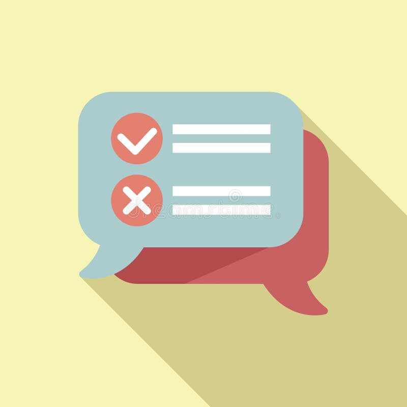 Flat Design Chat Bubble with Check and Cross Icons Stock Vector ... Flat Design Chat Bubble with Check and Cross Icons Stock Vector ...