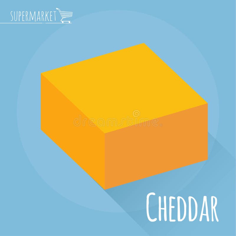 Flat Design Cheddar Cheese Vector Icon Stock Vector - Illustration of ...