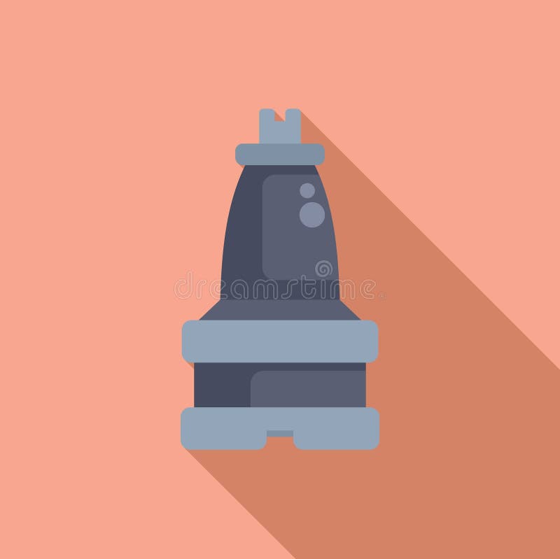 Flat Design Chess Piece Black Rook Icon Stock Vector - Illustration of ...