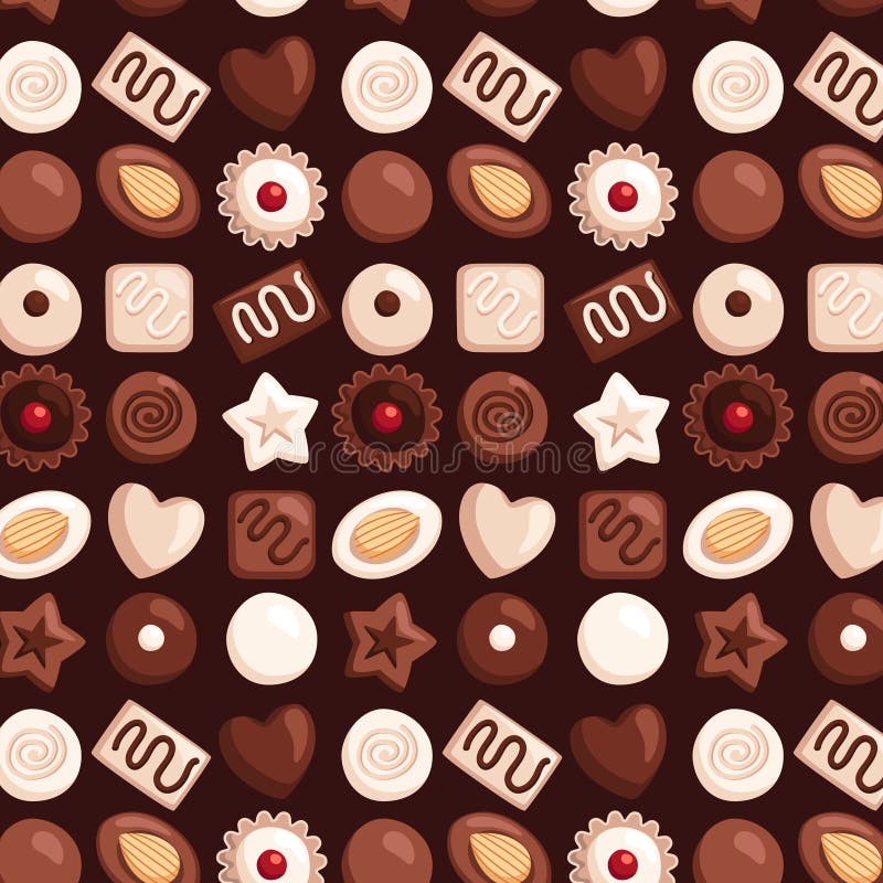 Flat Design Chocolate Pattern Design Vector Illustration Stock Vector ...