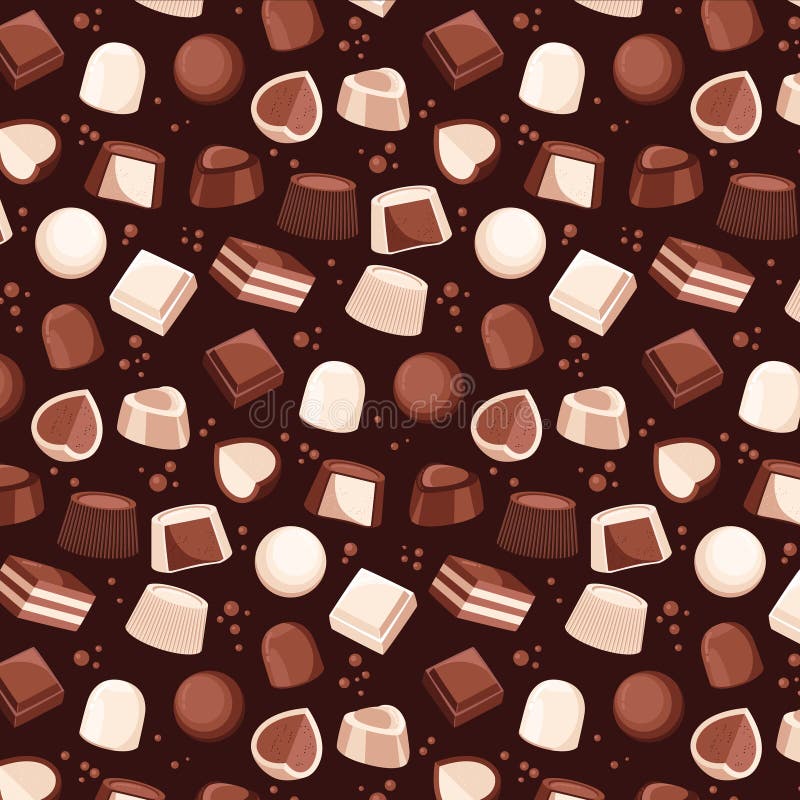 Flat Design Chocolate Pattern Design Vector Illustration Stock Vector ...