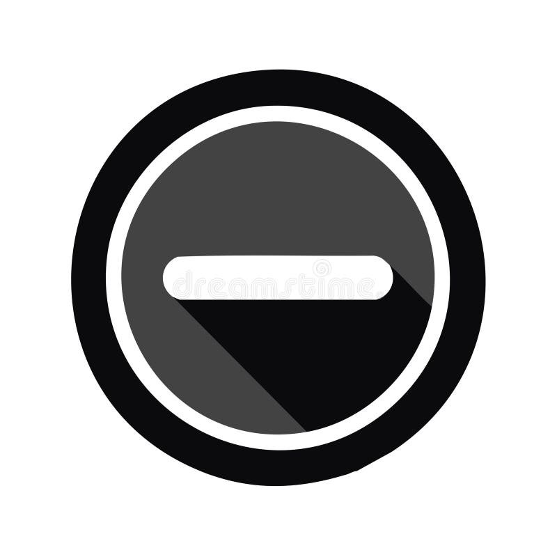 Flat Design Circular Minus Sign Icon for Digital Interfaces Representing Decrease or Removal ...
