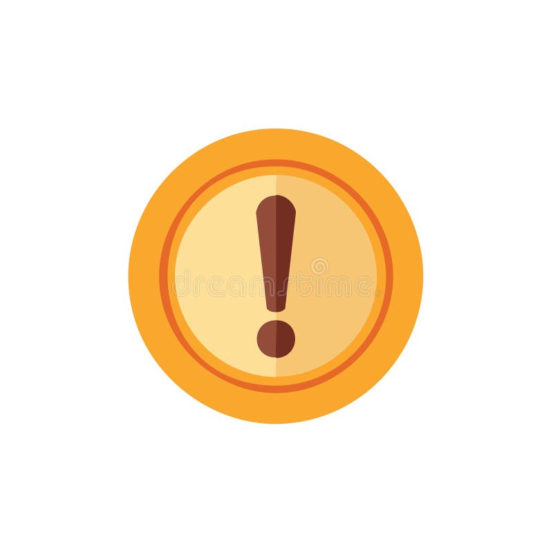 Flat Design of a Circular Warning Sign with an Exclamation Mark Inside ...