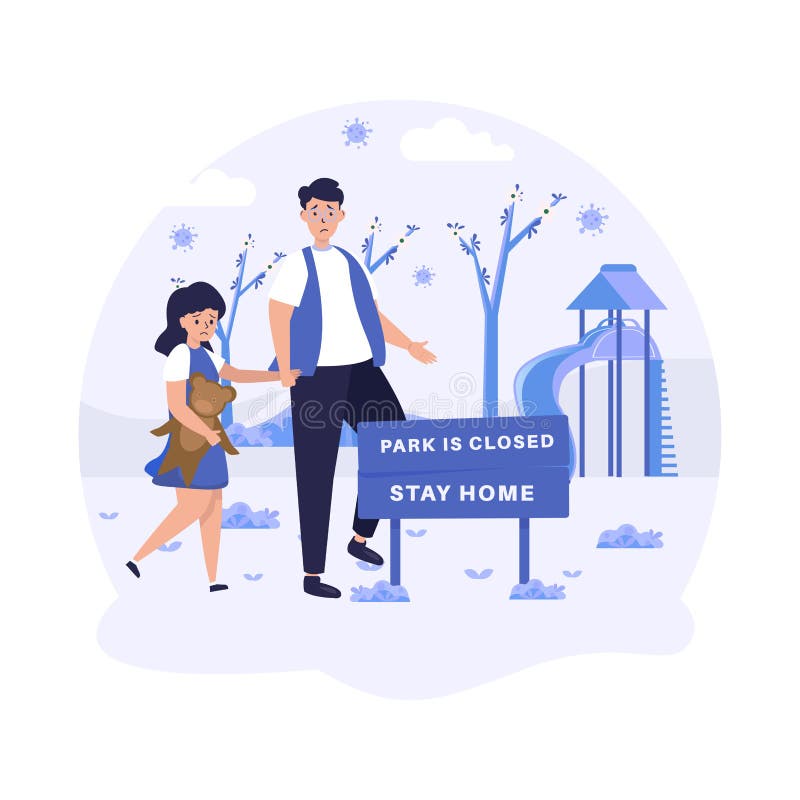 City Park Temporarily Closed Flat Illustration Stock Vector ...