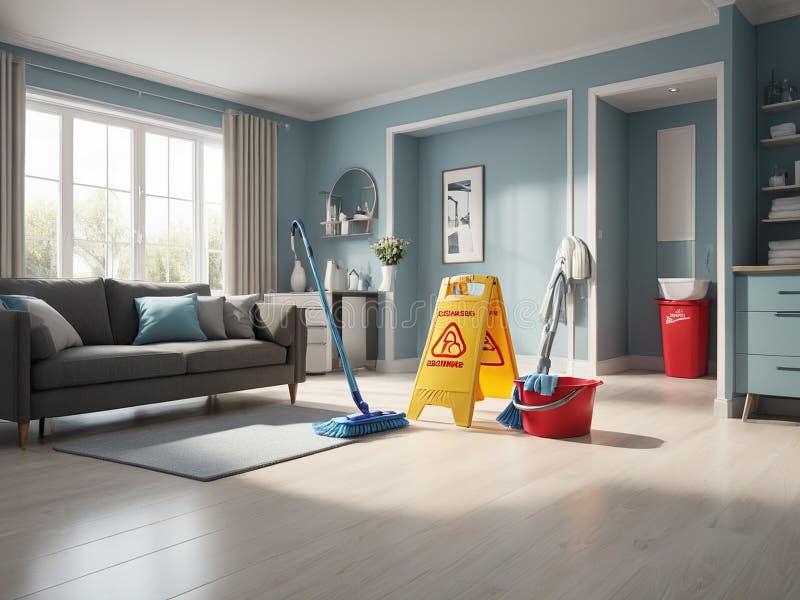 Flat Design Cleaning Products for Home - Generated by Ai Stock ...