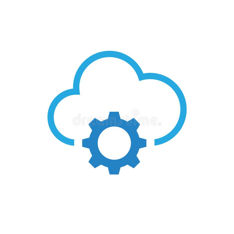 Cloud Database Setting Gear Vector Icon Stock Vector - Illustration of ...
