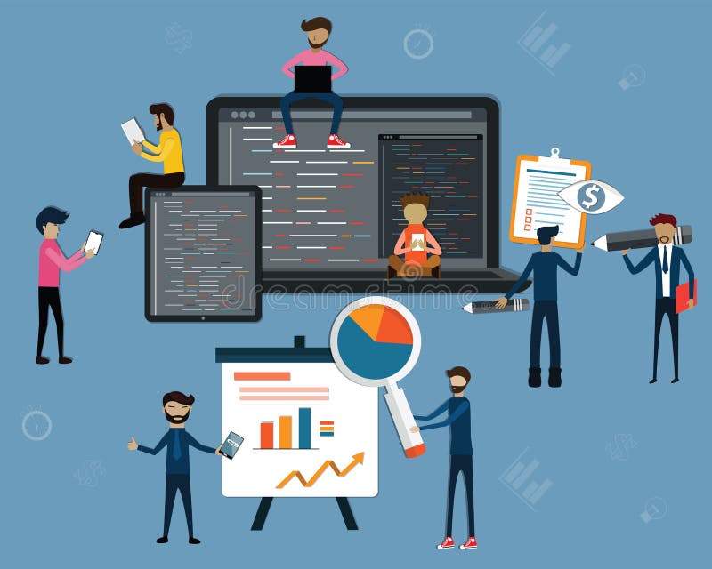 Coding Concept,Developer Create New Application - Vector Stock Vector ...