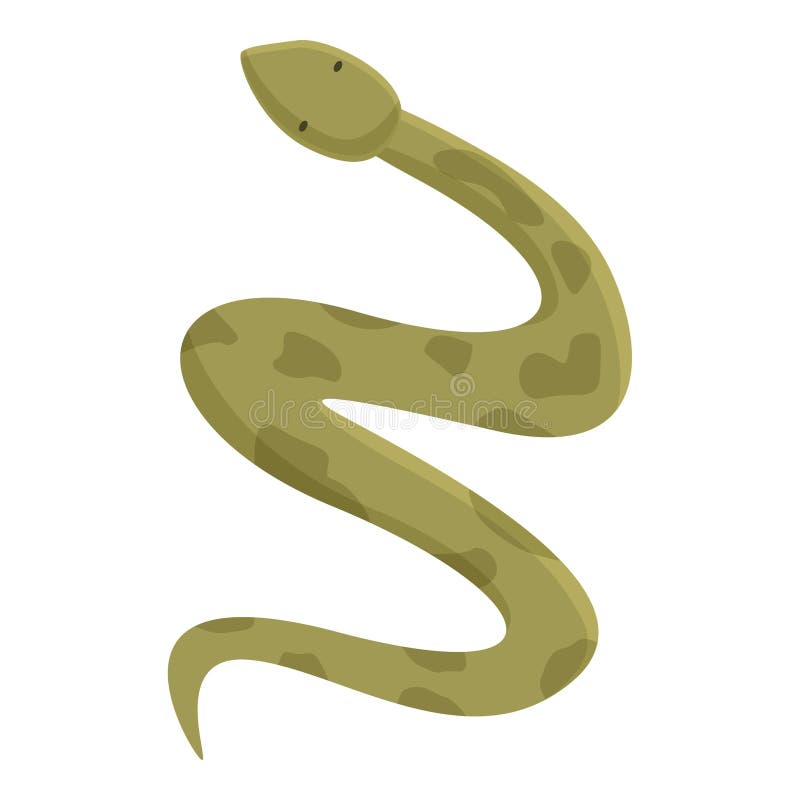 Flat Design of a Coiled Cartoon Snake with a Friendly Appearance Stock ...