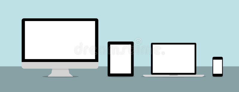 Flat Design Collection Modern Digital Tech Device Stock Illustration ...