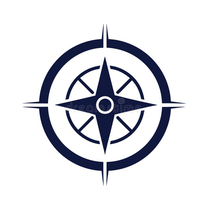 Flat Design Compass Rose Vector Illustration with Classic Navigation ...