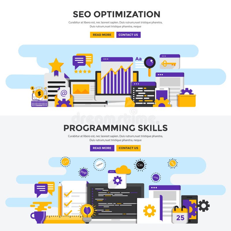 Programming Coding Flat Concept Stock Vector Illustration Of Algorithm Coding 54998068