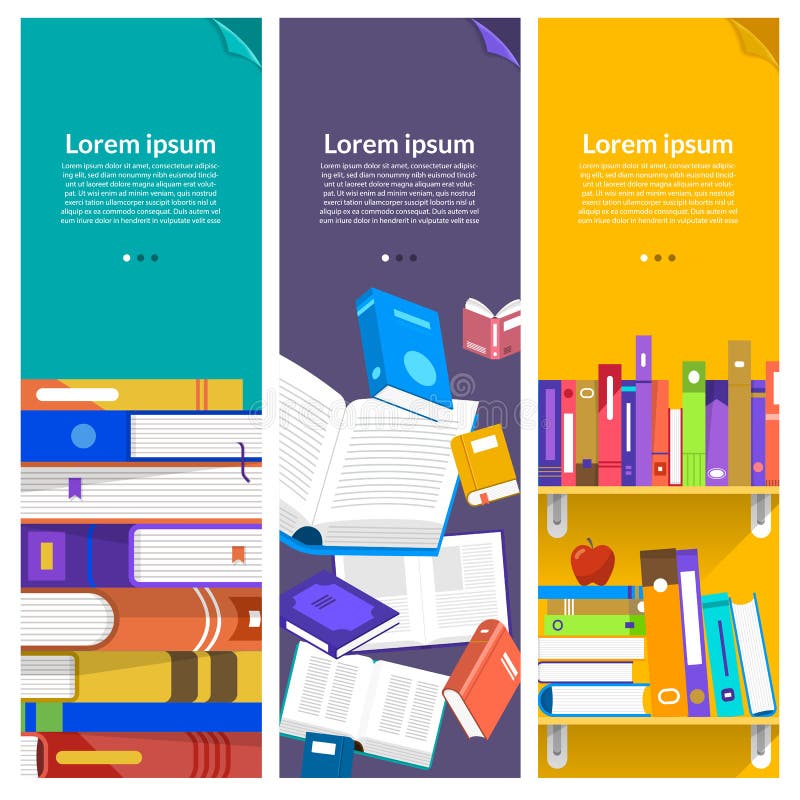 Flat Design Concept Books. Education and Learning with a Books Stock ...