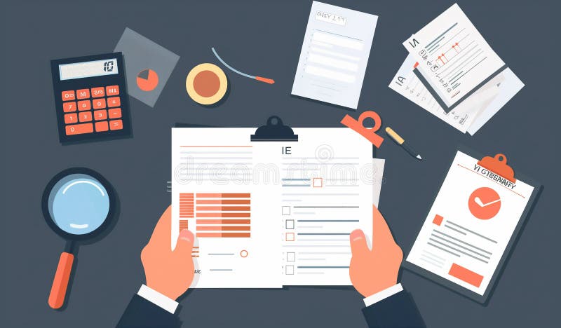 Flat Design Concept of Business Analysis and Planning, Financial Report ...