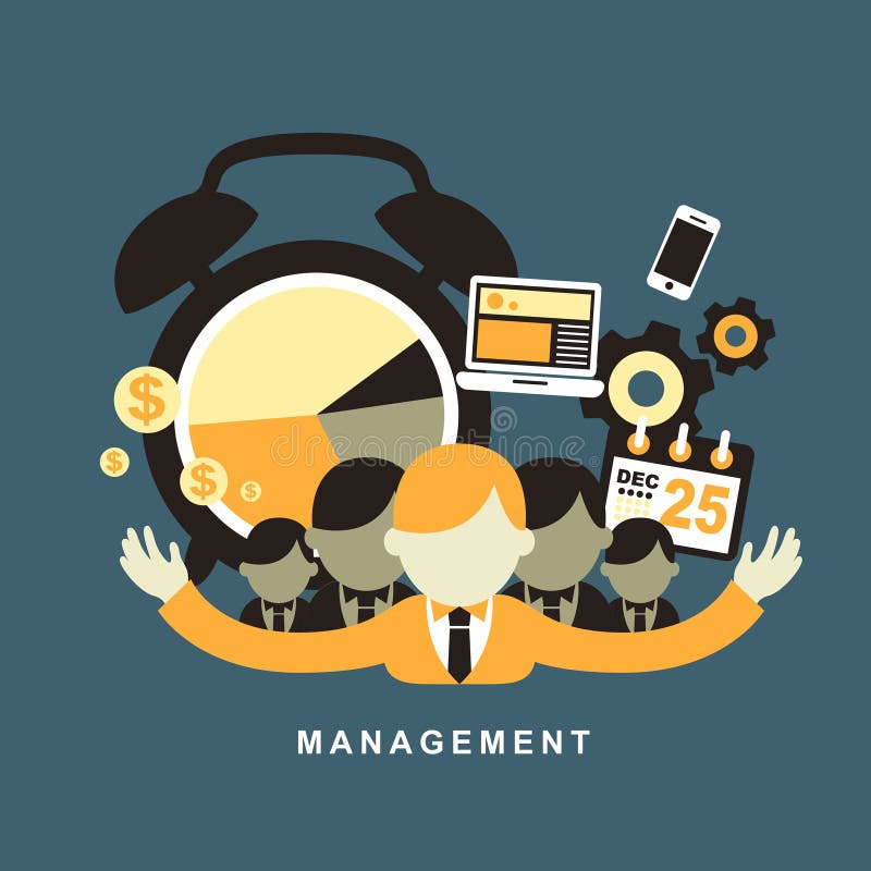 Flat Design Concept of Business Management Stock Vector - Illustration ...
