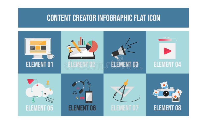 Content Creator Word Blocks Stock Illustration - Illustration of ...