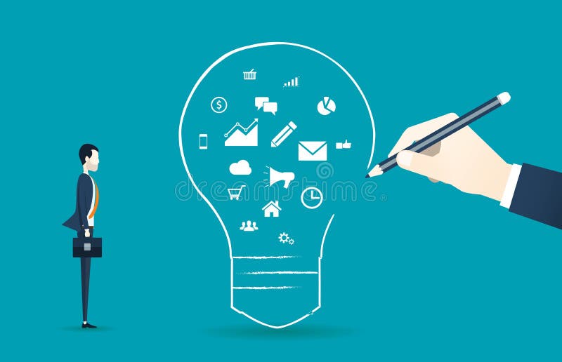 Flat Design Concept for Creative Business Thinking Stock Vector ...