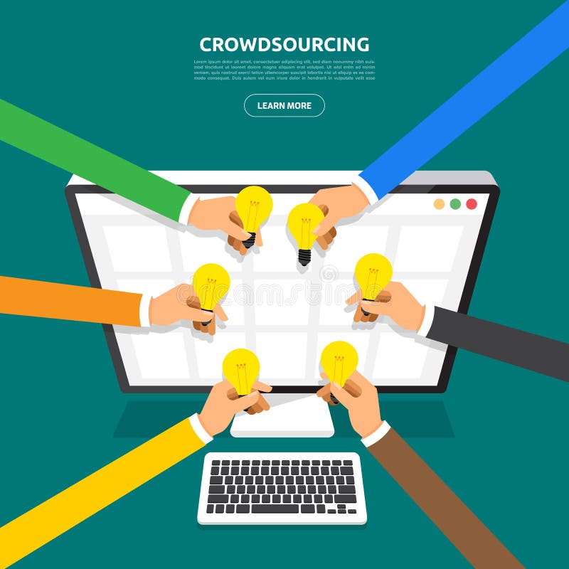 Flat Design Concept Crowdsourcing. Vector Illustrate Stock Vector ...