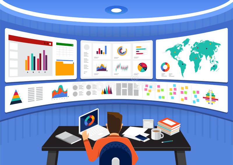 Flat Design Concept Data Analysis. Visualize with Graph and Char Stock ... Flat Design Concept Data Analysis. Visualize with Graph and Char Stock ...