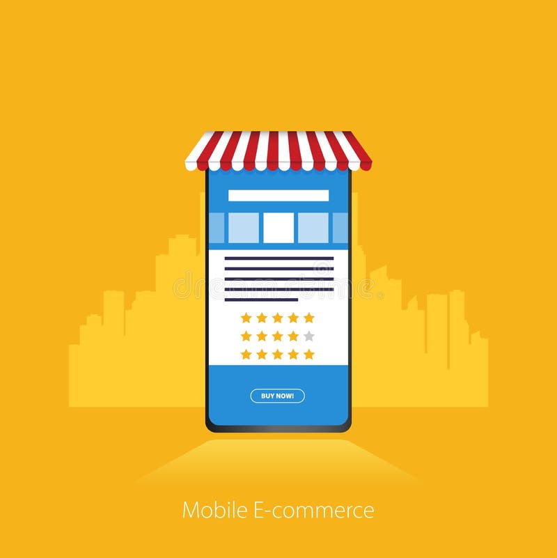 Flat Design Concept E-commerce Vector Stock Vector - Illustration of online, hand: 186698463