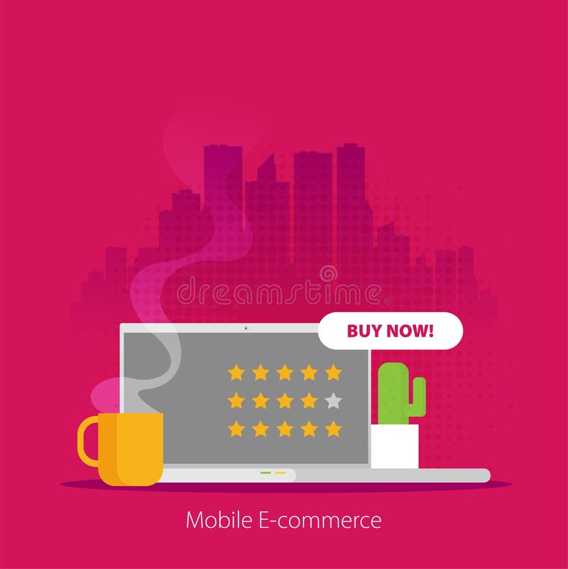 Flat Design Concept E-commerce Vector Stock Vector - Illustration of market, idea: 242982136