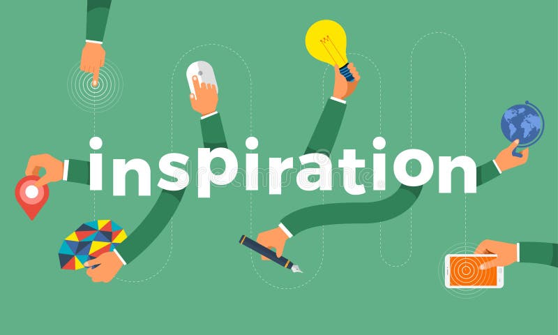 Flat Design Concept Hand Create Symbol Icon and Words Inspiration ...
